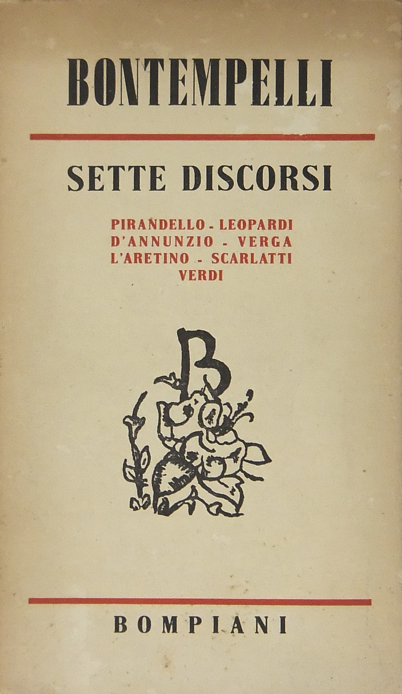 Sette discorsi Pirandello Leopardi D'Annunzio Verga L'Aretino Scarlatti Verdi