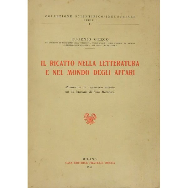 Il ricatto nella letteratura e nel mondo degli affari. Un manoscritto ...
