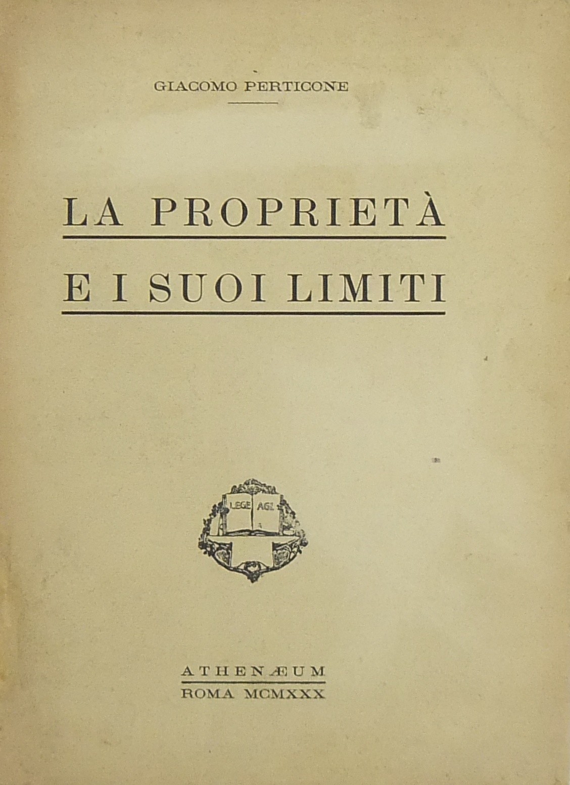 La proprietà e i suoi limiti. Appunti di lezioni per cura di Noemi Teglio