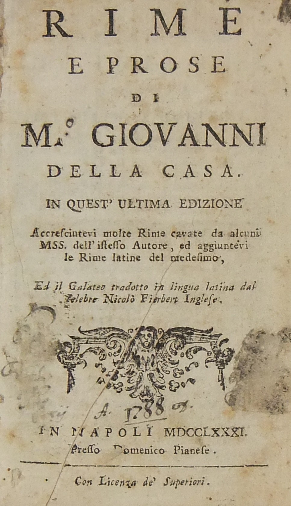 Rime e prose. In quest'ultima edizione accresciutevi molte Rime cavate ...