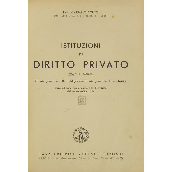 Istituzioni di diritto privato. Vol. I - Parte generale. Teoria dei ... Istituzioni di diritto privato. Vol. I - Parte generale. Teoria dei ...