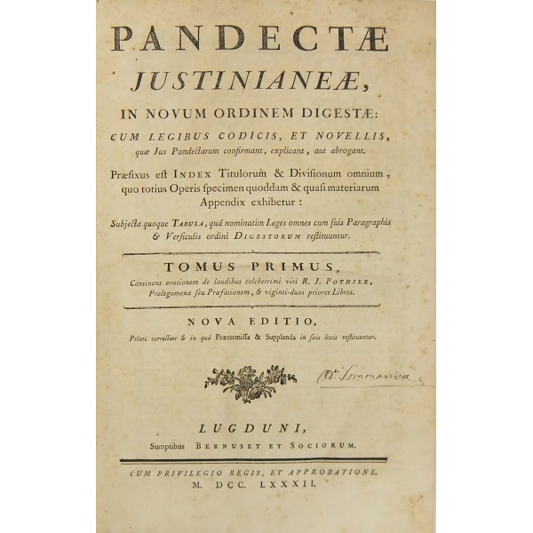 Pandectae justinianeae in novum ordinem digestae cum legibus Codicis et ...