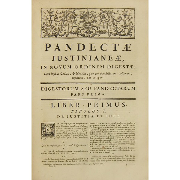 Pandectae justinianeae in novum ordinem digestae cum legibus Codicis et ...