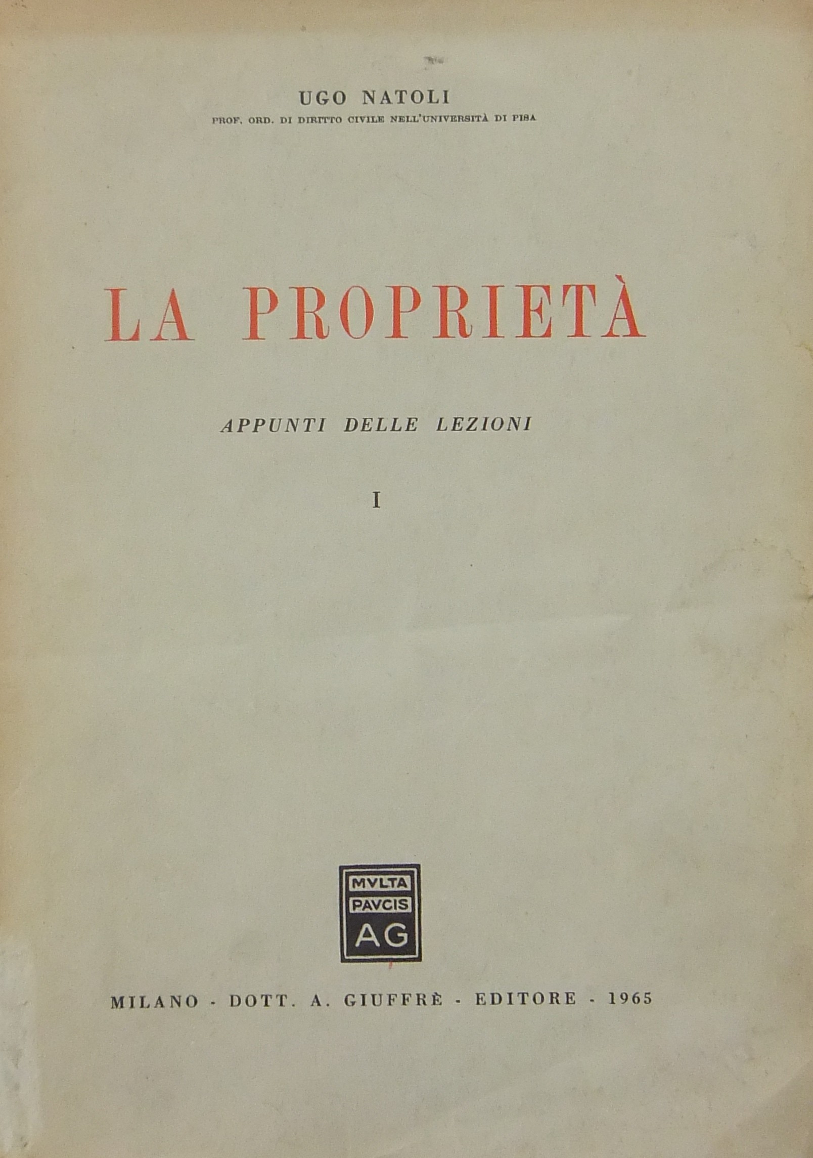 La proprietà. Appunti delle lezioni