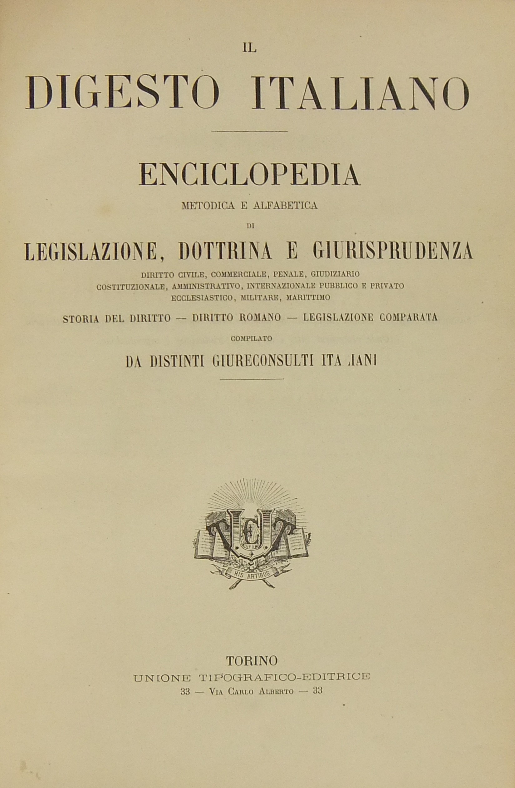 Il Digesto Italiano. Enciclopedia metodica