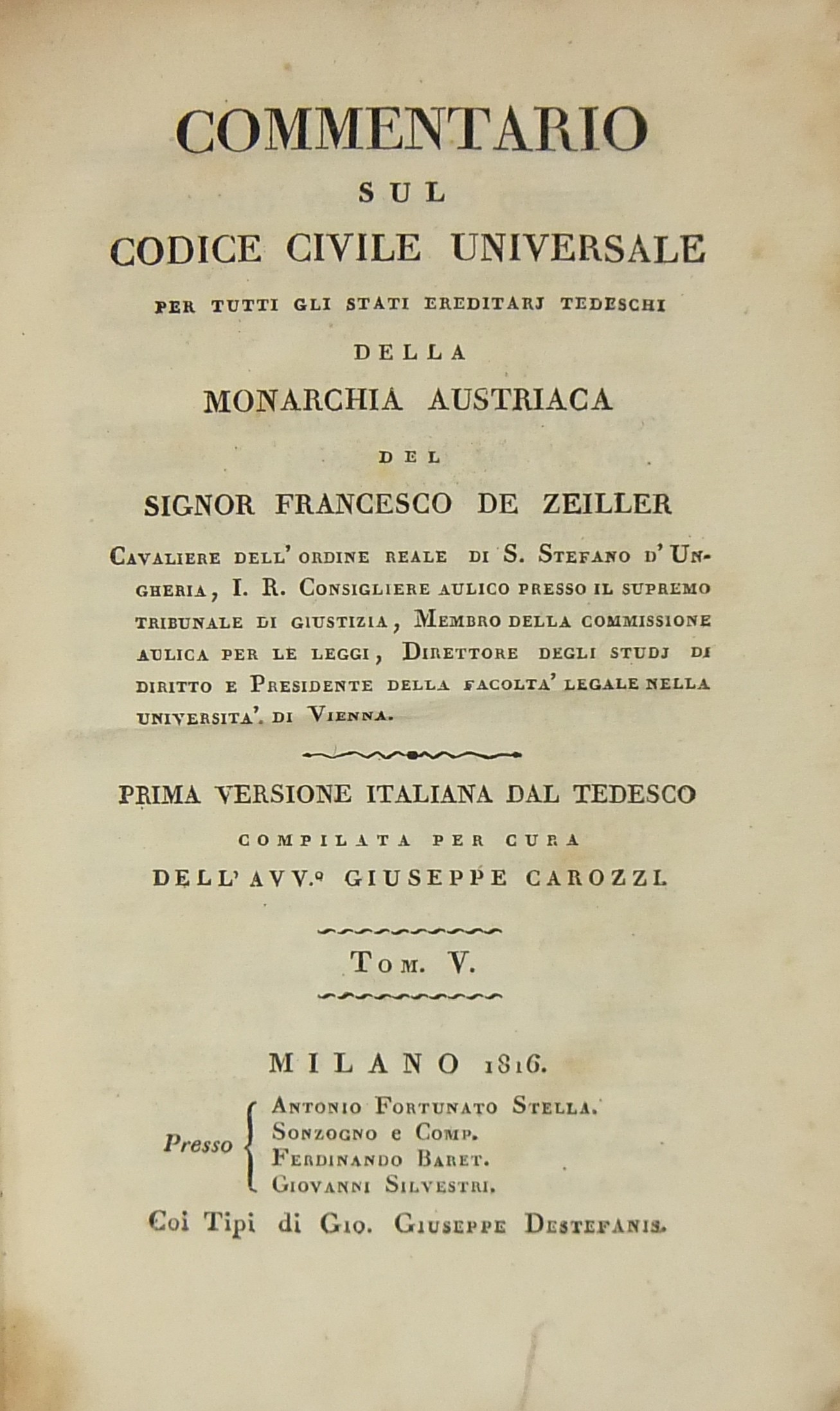 Commentario sopra il Codice Civile Universale Austriaco per tutti gli ...