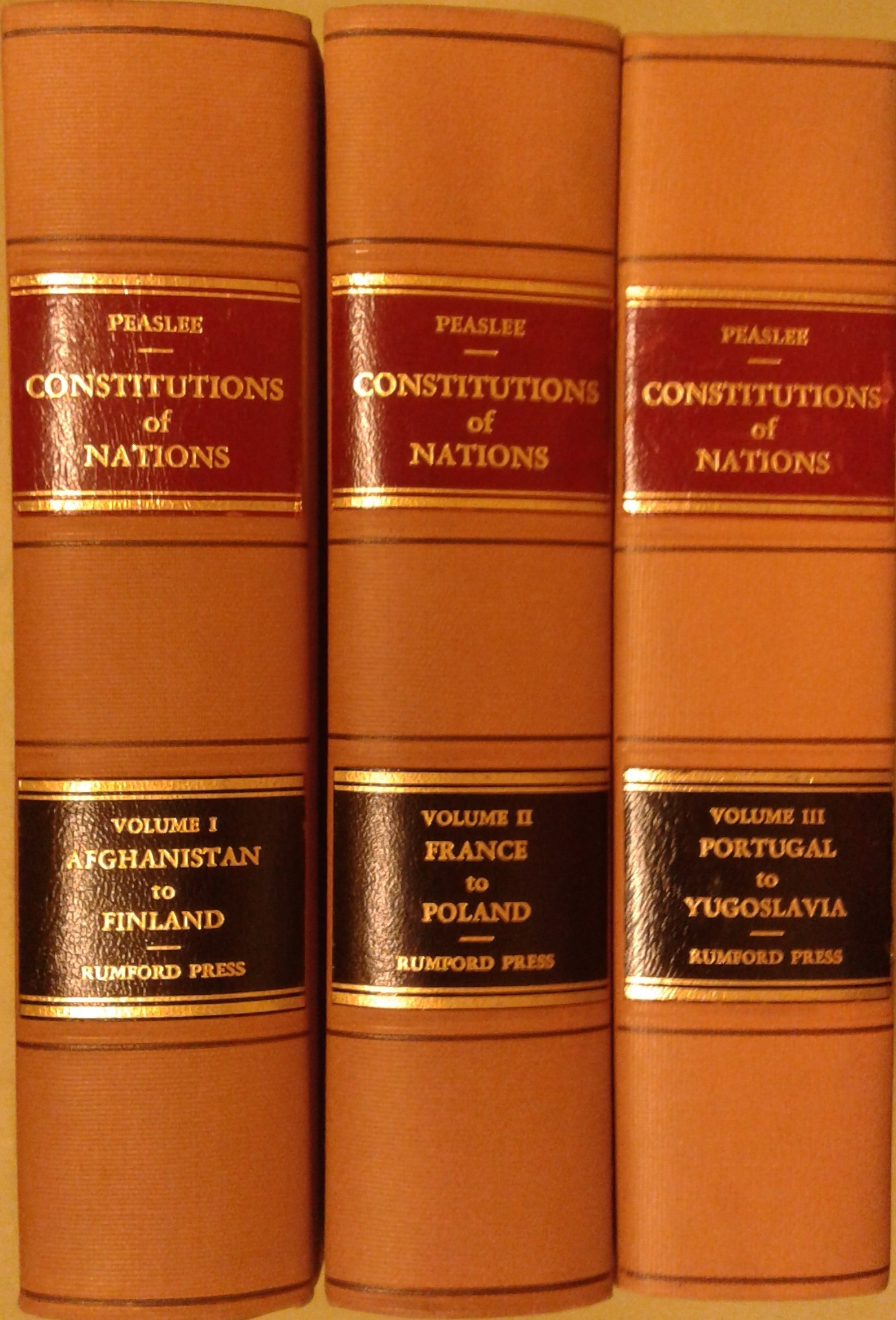 Constitutions of nations. The first compilation in the English language ...
