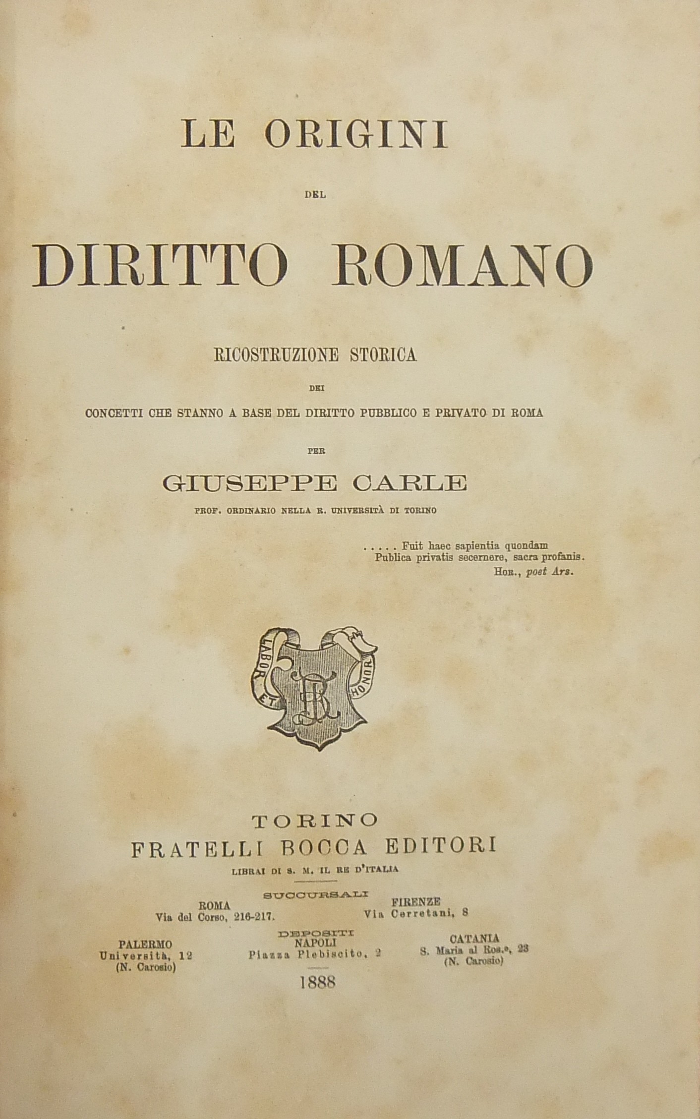Le origini del diritto romano Ricostruzione storica