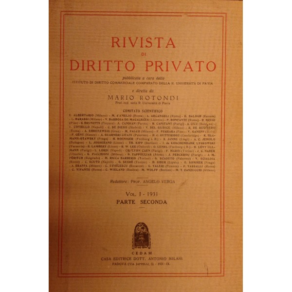 Rivista di diritto privato. Diretta da Mario Rotondi