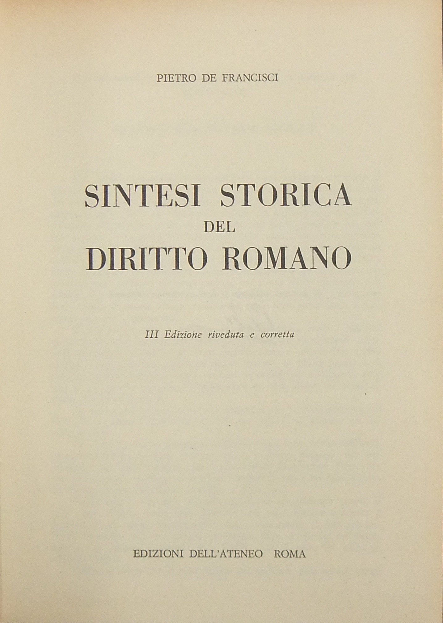 Sintesi storica del Diritto Romano