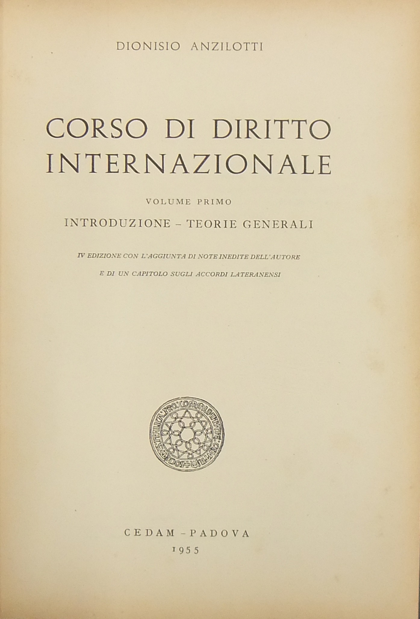 Opere di Dionisio Anzilotti.