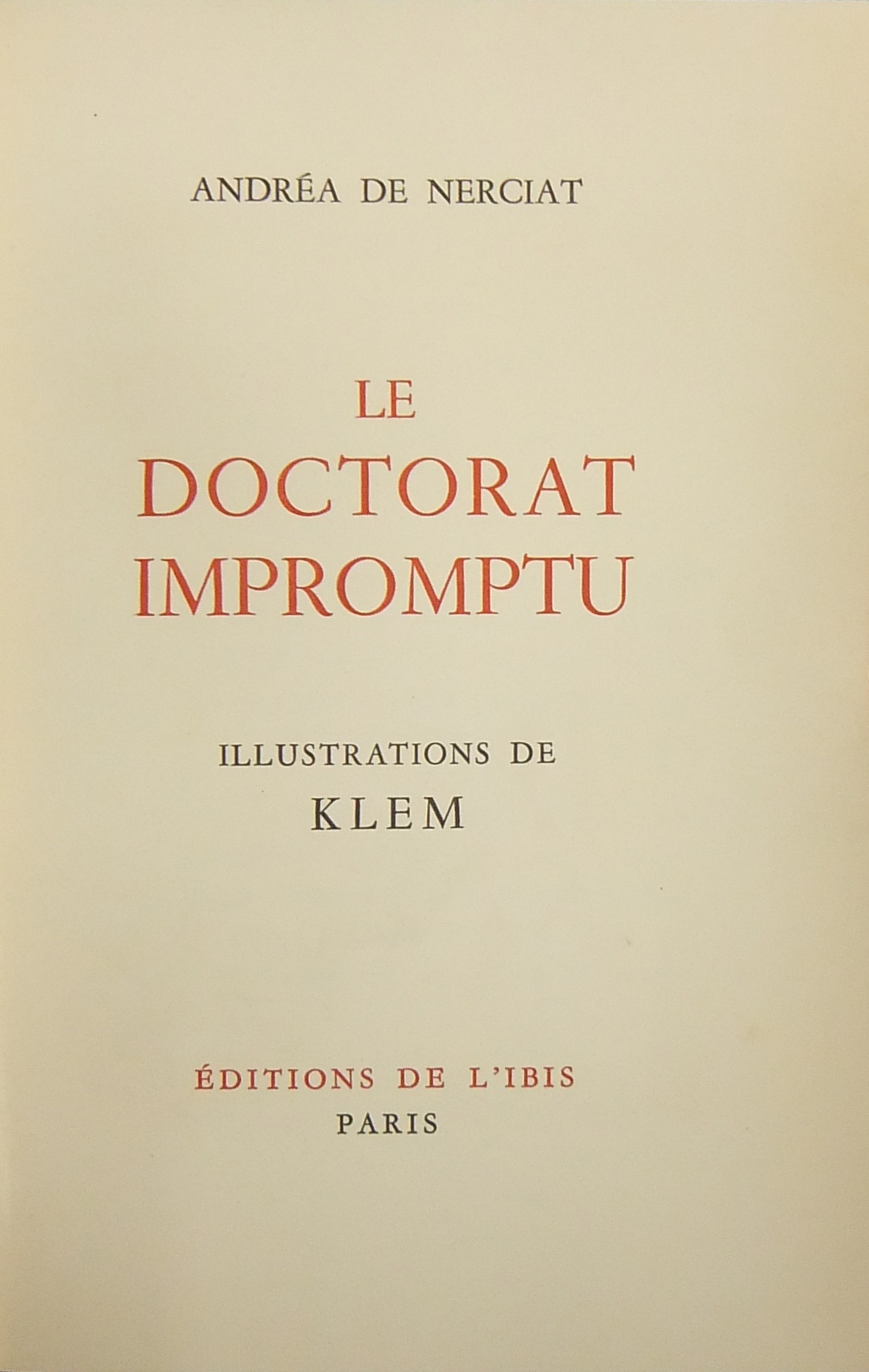Le doctorat impromptu. Illustrations de Klem