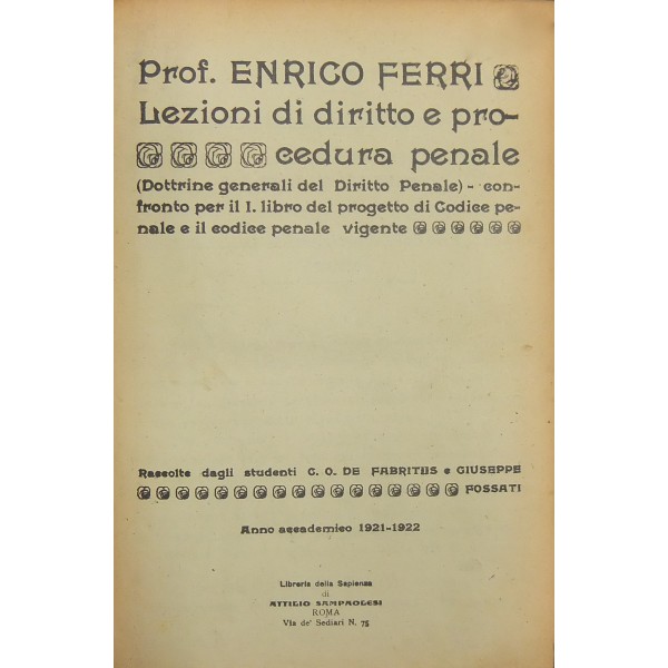 Lezioni di diritto e procedura penale. (Dottrine generali del diritto ... Lezioni di diritto e procedura penale. (Dottrine generali del diritto ...