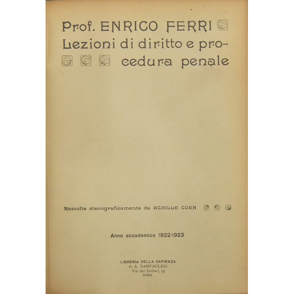 Lezioni di diritto e procedura penale. (Dottrine generali del diritto ... Lezioni di diritto e procedura penale. (Dottrine generali del diritto ...