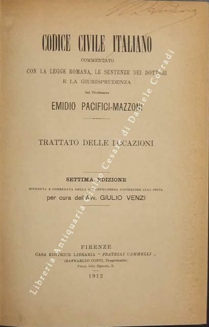 Codice civile italiano commentato con la legge romana le sentenze dei ...