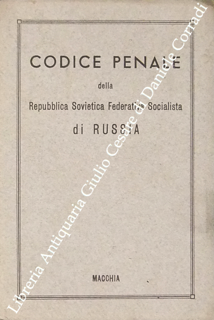 Codice penale della Repubblica Sovietica Federativa Socialista di ...